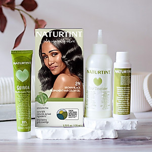 Naturtint 2N Brown Black Permanent Hair Color (Pack of 1), Ammonia Free, Vegan, Cruelty Free, up to 100% Gray Coverage, Long Lasting Results (Packaging may vary)