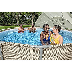 Flowclear Round Pool Canopy Sunshade, Compatible with 10'-18' Round Above-Ground Pools