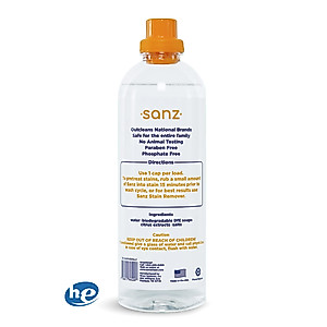 SANZ Liquid Laundry Detergent Free and Clear - Hypoallergenic for Sensitive Skin & Babies, High Performance Odor & Stain Remover, Artificial Fragrance Free, Standard or HE, Ultra Concentrated, 128 Loads (2 Pack)