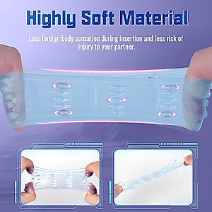 Sex Toys for Men, Penis Rings with 6 Elastic Textures Reusable, Male Sex Toys Cock Ring, Penis Sleeve for Enhance Erection Extended Time Cock Rings, Adult Sex Toys for Men and Couples…