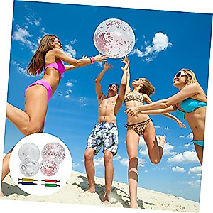 Abaodam 1 Set Inflatable Beach Ball Toys for Bath Toys for Kids Bath Toys Confetti Beach Ball Sequin Beach Ball Water Balls Decorative Beach Ball Kids Ball Water Toy Bulk