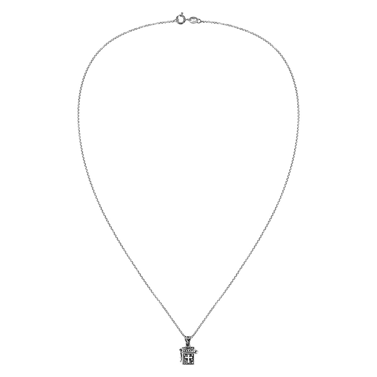 AeraVida Christian Prayer Box Locket .925 Sterling Silver Pendant Necklace