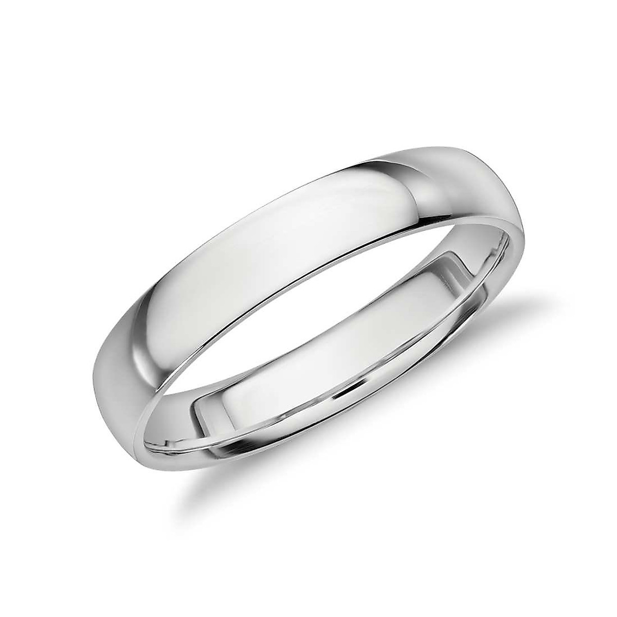 4mm Sterling Silver High Polish Plain Dome Tarnish Resistant Comfort Fit Wedding Band Ring Sizes 6-12 (10)