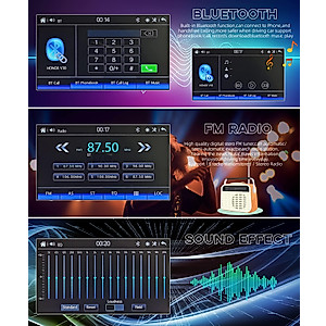 Apple Carplay Double Din Car Stereo Radio with Bluetooth, Rimoody 7 Inch HD Touchscreen Car Radio with Android Auto Mirror Link, Backup Camera, Steering Wheel, FM, USB/TF/AUX