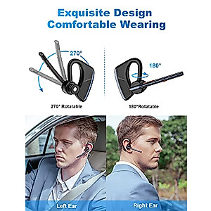 Link Dream Bluetooth Earpiece for Cell Phone Hands Free Noise Cancelling Bluetooth Earpiece Headset Wireless 24 Hrs Talking 1440 Hrs Standby time for iPhone Android Trucker Driver