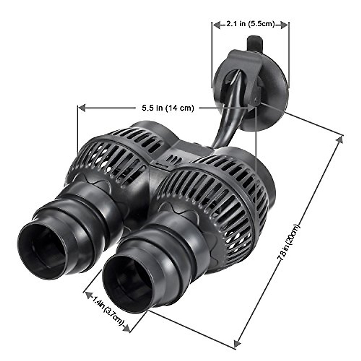 hygger Submersible Aquarium Powerhead 2000GPH Fish Tank Wavemaker Circulation Pump for Freshwater Saltwater, 360 Degree Rotatable Head Pump 16W