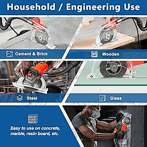 NUHFUFA 4-1/2" to 5" Angle Grinder Dust Shroud, Clear Dust Extraction Cutting Guard for 3"/4"/5" Saw Blades, Hand Grinding Cutting Wheels Cover for Home, Engineering