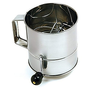 Norpro Polished Stainless Steel Hand Crank Sifter, 3 cups/24 ounces, As Shown