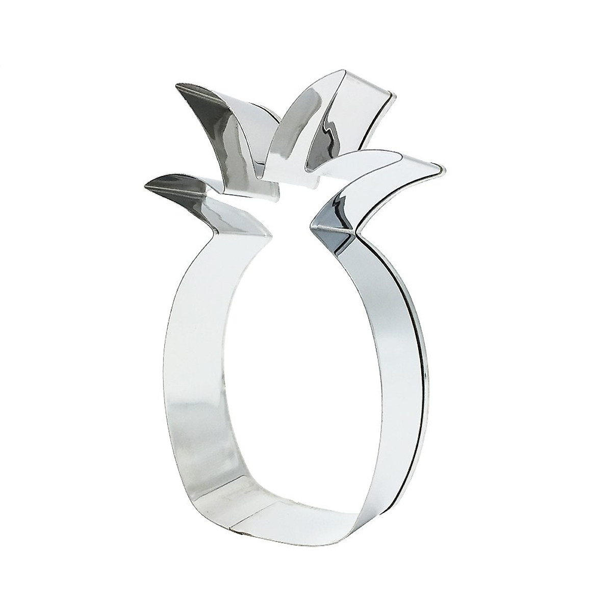 Mziart Pineapple Fruit Shape Stainless Steel Cookie Cutter Fondant Cutter Metal Cookie Molds Press