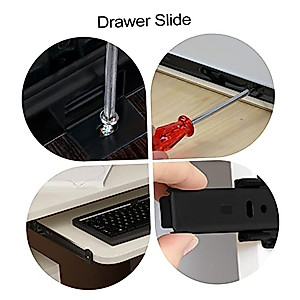 STOBOK 3 Pairs Keyboard Rails Under Desk Keyboard Tray Slide Out Keyboard Tray Under Desk Sliding Keyboard Hardware Carassosories Computer Desk Accessories Desk Tray Drawer-Design Rack