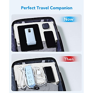 Charmast Portable Charger with Built-in Cables and AC Wall Plug, 10000mAh Ultra Slim Power Bank, External Battery Pack, Travel Accessories Compatible with iPhone 14/13, Samsung Galaxy, etc