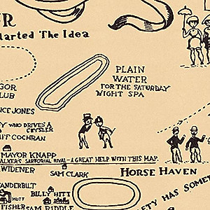 Antiguos Maps Saratoga Springs, New York - City Pictorial Map circa 1927 - measures 18 inches x 24 inches (457 mm x 610 mm)