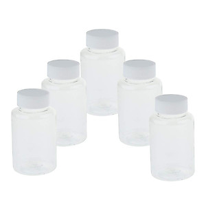 5pcs Graduated Reagent Bottles Laboratory Specimen Wide Mouth Bottles Containers Sterile Jars Threaded Bottles - White, 150mL