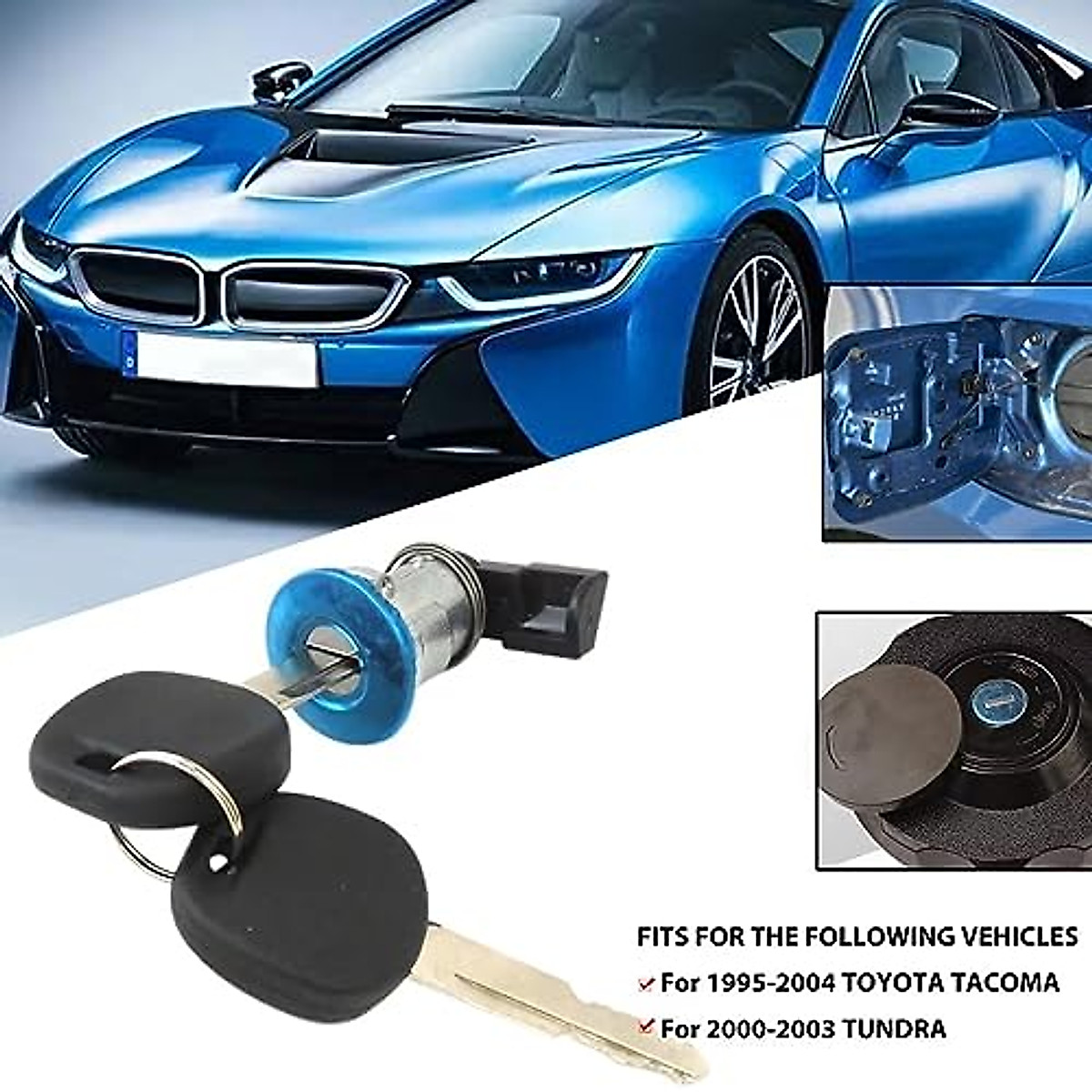 69058-35140 69058-26030 69058-34020 Fuel Door Lock Cylinder &2 Keys Compatible with 1995 Toyota Tacoma SR5 Extended Cab Pickup 2-Door 3.4L 3378CC V6 Gas DOHC Naturally Aspirated