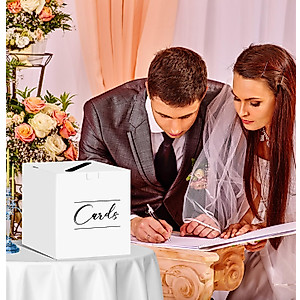 HEIPINIUYE Black Card Box Holder Wedding Card Box Money Box Card Box Holder for Wedding Baby Shower Bridal Shower Birthday Party Favor Table Centerpiece Decoration