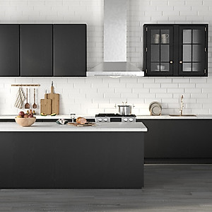 Oxdigi Black Wood Contact Paper - 23.6 x 196 Inches - Self-Adhesive, Removable and Waterproof - Ideal Peel and Stick Wallpaper for Cabinet, Countertop, Desktop, Rental Property, Kitchen