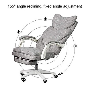 ZLBYB High-Back Executive Swivel Office Desk Chair with Ribbed Upholstery - White, Lumbar Support, Style, Certified
