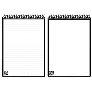 Rocketbook Flip Smart Reusable Executive Size Notepad, 6" x 8-4/5", 1 Subject, Dot-Grid and Line Ruled, 18 Sheets, Teal
