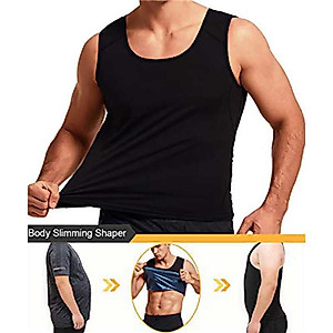CHUUMEE CGTFY Gynecomastia Compress Tank Top, Menslim Gynecomastia Compression Tanktop, Men Compression Tank Top (Black-Blue,L,X-Large,Large)