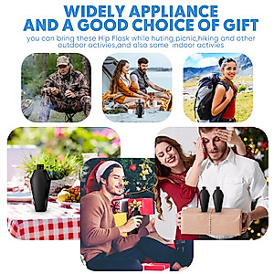 Lounsweer 3 Pieces Flask Set 3.5 oz Coffin Flasks with Funnel 304 Stainless Steel Bottle Creative 100 ml Thicken for Men Women Adult Friends Gifts(Black)