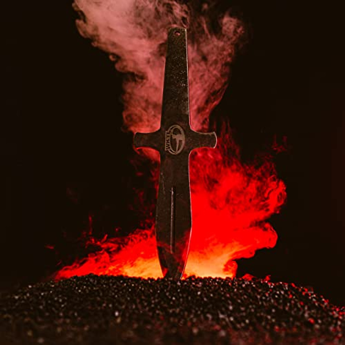 World Knife Throwing League Crusader Professional Balanced Throwing Knife Set with Three Knives, Stone Rolled Finished Blade, Full Tang, Stainless Steel, with Premium Nylon Sheath, 14.5 Inch Length