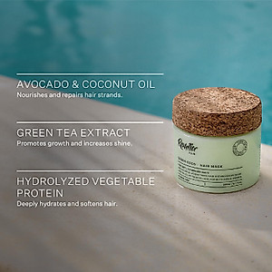 Remilia Hair Mask for Dry Damaged Hair and Growth - Deep Conditioning Hair Mask with Coconut Oil, Green Tea, Avocado, & Castor Oil - Hydrating & Soothing Vegan Protein Conditioner, 200ml