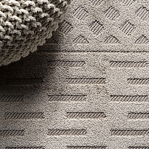 JONATHAN Y SBH100A-5 Xlendi High-Low Pile Moroccan Geometric Indoor Outdoor Area-Rug Bohemian Contemporary Easy-Cleaning High Traffic Bedroom Kitchen Backyard Patio Porch Non Shedding, 5 X 8, Beige