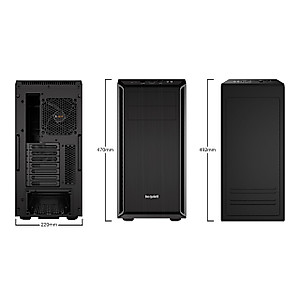 be quiet! Pure Base 600 | ATX Midi Tower PC Case| 2 Pre-Installed Pure Wings 2 Fans | Silver | BG022