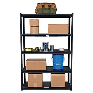Vestil PCBS-1848 Steel Powder Coated Bolt-Less Shelving 48 in. x 18 in. x 72-1/4 in. 2000 Lb. Capacity Black