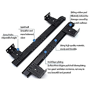 FUZADEL Sliding Under Desk Keyboard Tray Slide Out Keyboard Holder Drawer Slide Out Heavy-Duty Office Desk Extender Platform Pull Out Desktop Stand for Keyboard Extension Tray Desk Organizer-Metal