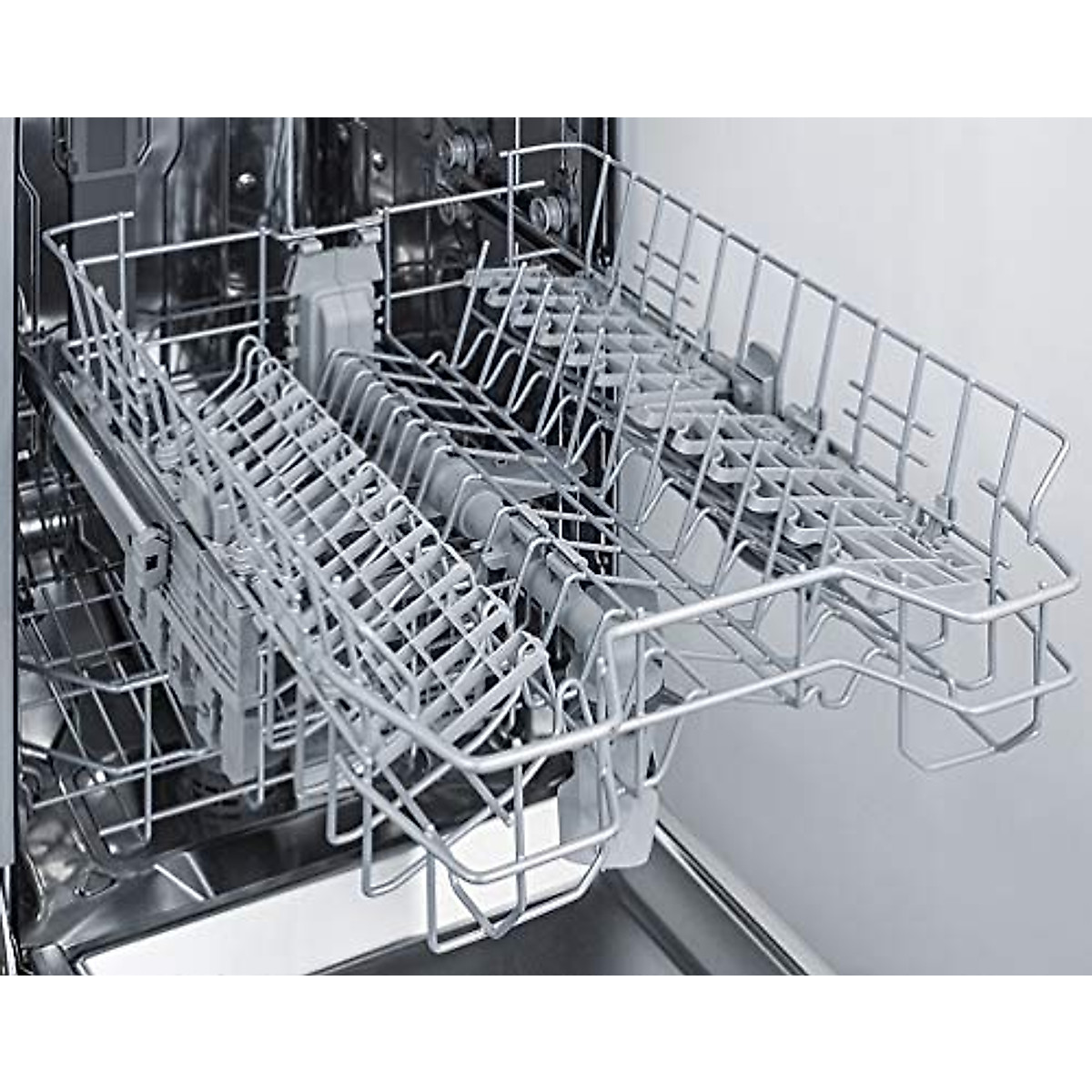Summit DW18SS4 18 Built In Dishwasher with 8 Place Settings Energy Star Digital Touch Controls Stainless Steel Interior Adjustable Smart Fold Shelf Time Delay in Stainless Steel