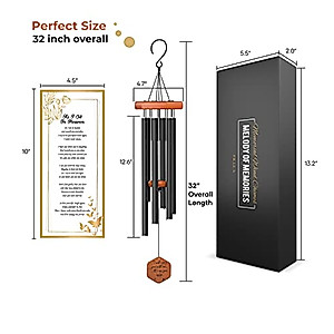 P.R.I.Z.A Memorial Wind Chimes, Sympathy Wind Chimes for Loss of Loved One, Memorial/Bereavement/Sympathy Gift, Loss of Mother/Father/Pet/Friends Condolence Remembrance, 32 inch