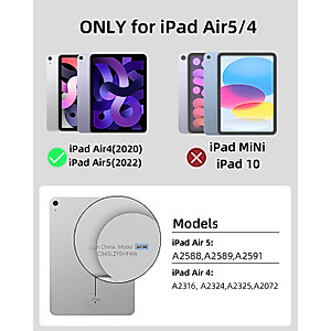 Marasone iPad Air 5th Generation Magnetic Case 2022 / iPad Air 4th 2020 Case 10.9 in Double-Layer Magnetic Folio Cover with Multiple Angles and Pencil Charging Support, Premium PU Leather（Pink）