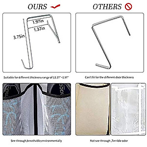KEEPJOY Over The Door Shoe Organizer 2 Pack,Mesh Pockets Hanging Shoe Rack Over The Door,Shoe Storage Closet with 4 Hooks,Washable and Breathable Fabic,Large Size 57.5×12.6inch(Grey)