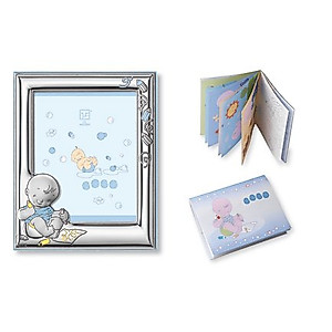 STERLING SILVER PICTURE FRAME with Booklet. 5" x 7". Made in Italy (BOY)