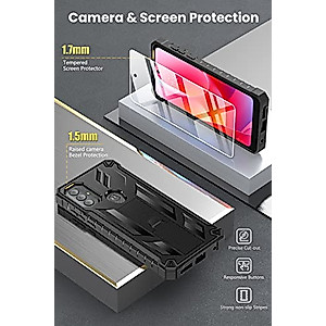 for Motorola Moto G-Power 2022 Case: Moto G Play 2023 Case Drop Proof Protection Durable Protective Heavy Duty Shockproof TPU Matte Textured Mobile Phone Cover Moto G Power 2022 Case with Kickstand