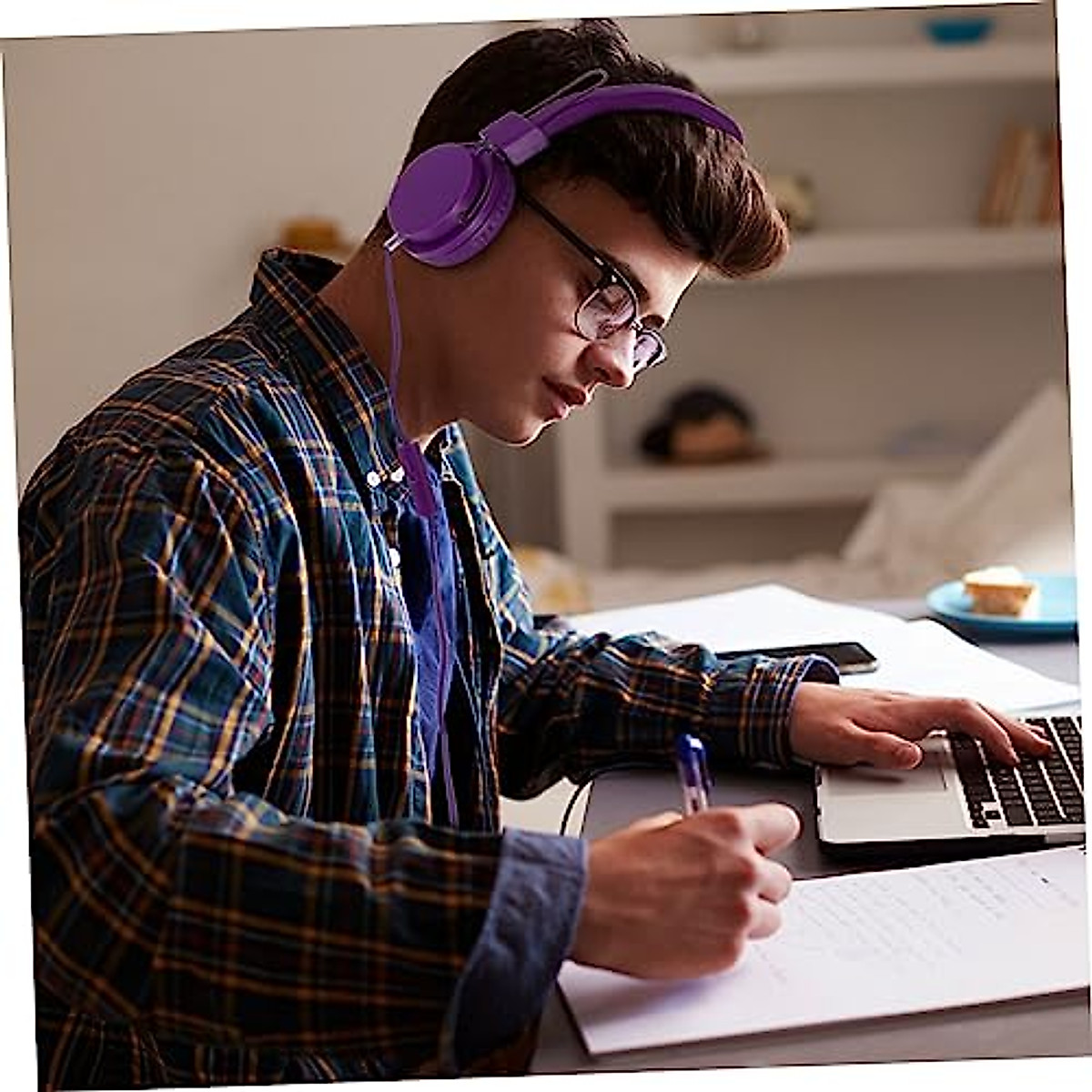 Mikikit Headset Wired Music Headset Boys Headphones for Over Ear Headphones Wired Headphones for Noise canceling 3. 5mm Earphone Noise Wired Earphones Earmuff Headphones Plastic