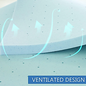 IULULU Mattress Topper - 3 Inch Gel Memory Foam Mattress Topper for King Size Bed, Blue