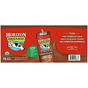 Horizon Organic Shelf-Stable 1% Low Fat Milk Boxes, Chocolate, 8 oz., 18 Pack