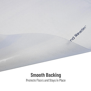 Mind Reader Office Chair Mat for Hardwood Floors, Under Desk Floor Protector, Rolling, PVC, 47" L x 35.25" W x 0.125" H, Clear