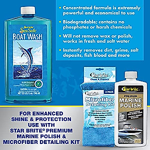STAR BRITE Sea Safe Boat Wash - Super Concentrated - Instantly Remove Dirt, Grime, Salt Deposits & More Without Removing Wax or Polish 32 Oz (089732PW)