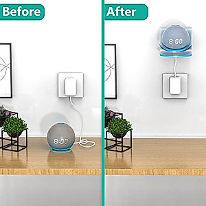 WALI Speaker Wall Mount Holder, Space Saving Transparent Light Guide Effect Wall Mount Bracket Shelf (SWM-EH-04C), 1 Pack, Clear