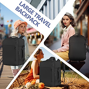 Carry On Backpack, Large Travel Backpack, Extra Large Expandable 40L Airline Approved Business Travel Backpack, Anti Theft Waterproof Luggage Backpack With USB Port Computer Backpack For Men & Women