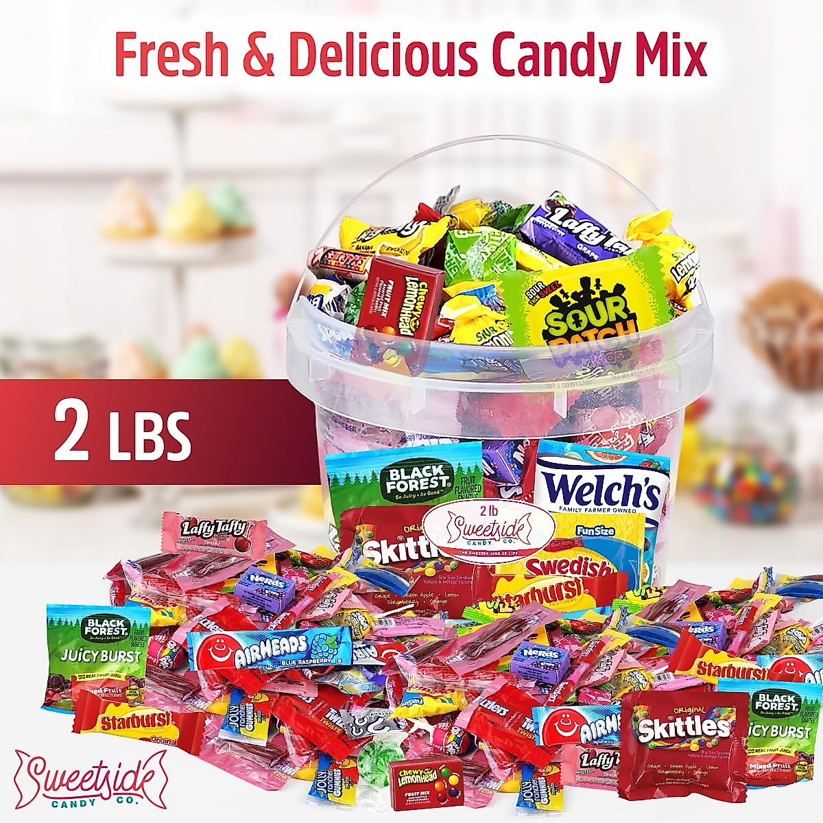Bulk Candy Variety Pack - 2 Pound Care Package Assorted Basket, Snack Food Gift, Office Assortment Gift for Birthday Party, Kids, College Students & Adults (Pack of 1))
