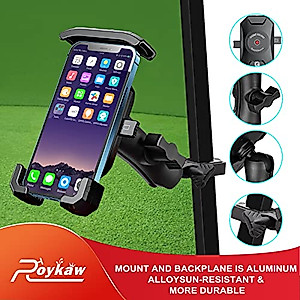 Roykaw Golf Cart Phone Mount Holder for EZGO/Club Car/Yamaha/ICON/Advanced EV Models, Upgrade Quick Release & One-Touch Lock, Compatible with iPhone/Galaxy/Google Pixel/Motorola/All 4.7"-6.8" Devices