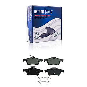 Detroit Axle - Rear Brake Kit for 13-16 Ford Escape 2013 2014 2015 2016, Disc Brake Rotors and Ceramic Brakes Pads 14-18 Transit Connect C-Max Replacement