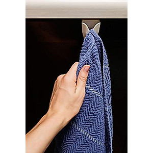 Gadjit Kitchen Towel & Plastic Bag Hanger (White, Pack of 2) -- Clever Device Hangs Over Any Cabinet Door or Drawer to Create an Instant Towel or Waste Bag Holder