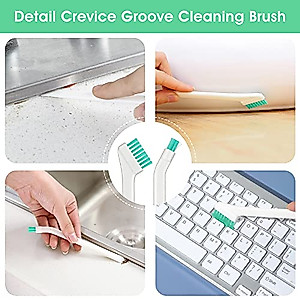 Small Cleaning Brushes for Household, 8Pcs Crevice Cleaning Tool Set for Window Groove Track Humidifier Keyboard Bottle Door Car Vent, Tiny Detail Cleaner Scrub Brush for Gaps Corner Tight Space