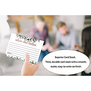 Greenery Floral Advice And Wishes Cards, Blank Well Wishes for Wedding, Bridal, Mr and Mrs, Retirement, Baby Shower Graduation Party,Rehearsal Dinner, Words of Wisdom, 25 Cards (bb002-JYK 002)