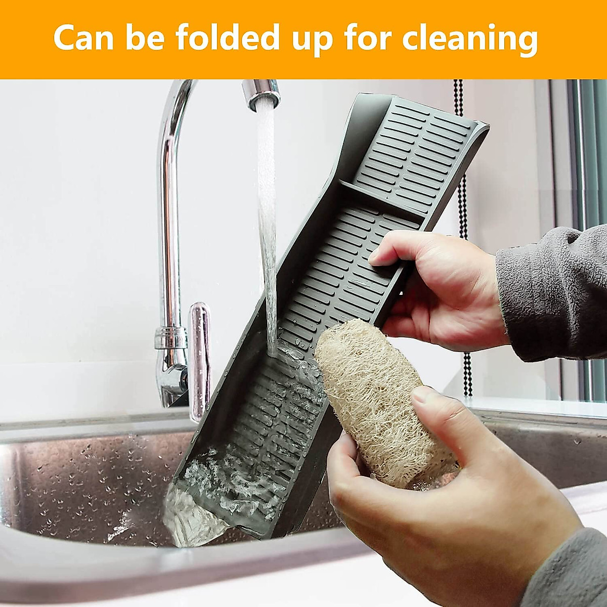 Silicone stove top shelf 30",JOOKKI magnetic over stove top shelf for kitchen stove,oven shelf for back with Zero Installation,over the stove spice rack With With partition and perimeter fence.(gray)